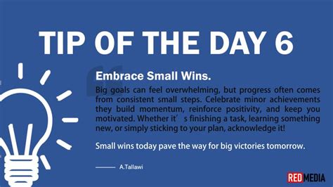 Abdelrahman Tallawi On Linkedin Tip Of The Day 6 Embrace Small Wins Big Goals Can Feel
