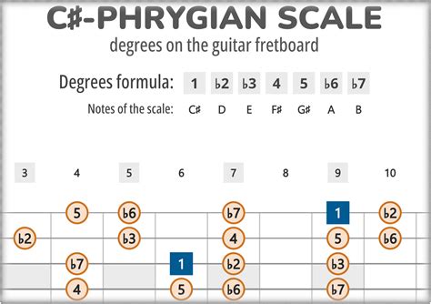 C Phrygian Scale Degrees On The Guitar Fretboard