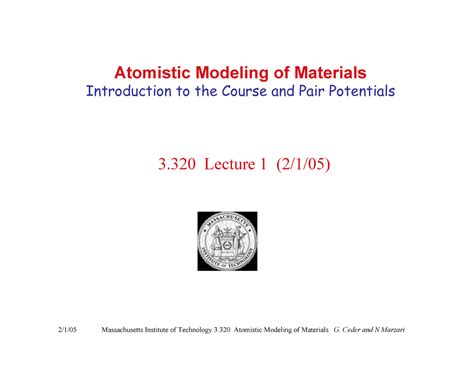 2 01 Lecture Notes 1 Atomistic Modeling Of Materials Introduction
