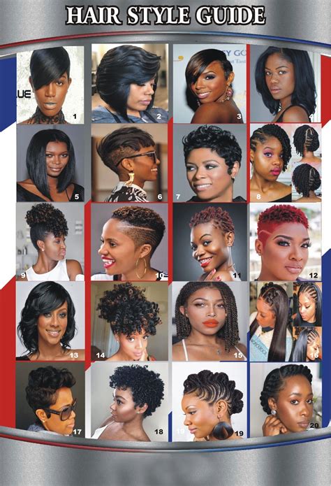 24 X 36 American African Hair Style Poster Salon Hair Styles For