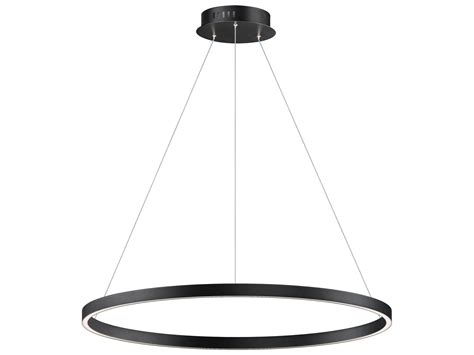 Et2 Groove 1 Light 32 Inch Led Ring Pendant Light — Black Dimmable 5cct