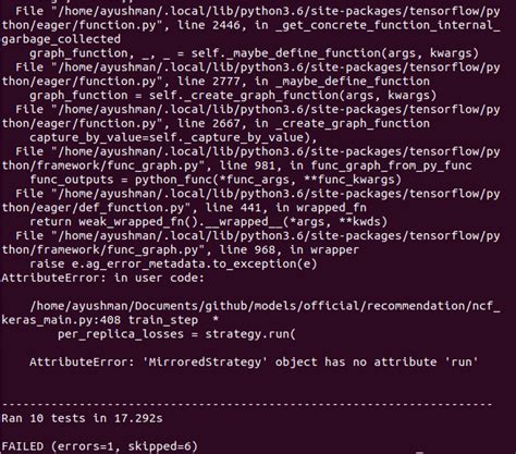 Ncf Test Py Failed Issue Tensorflow Models GitHub