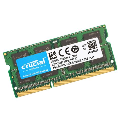 Crucial Ddr3 1600 Mhz 8gb 2x 4gb Pc3 12800 Laptop Sodimm Memory Ram