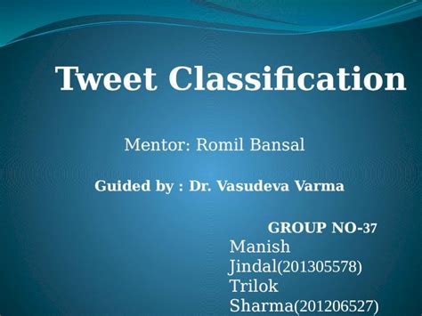 Pptx Tweets Classification Using Naive Bayes And Svm Pdfslidenet