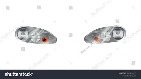 Realistic Auto Headlights Composition Isolated Images Stock Vector