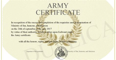 Army Certificate