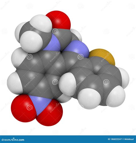 Flunitrazepam Hypnotic Drug Molecule Atoms Are Represented As Spheres