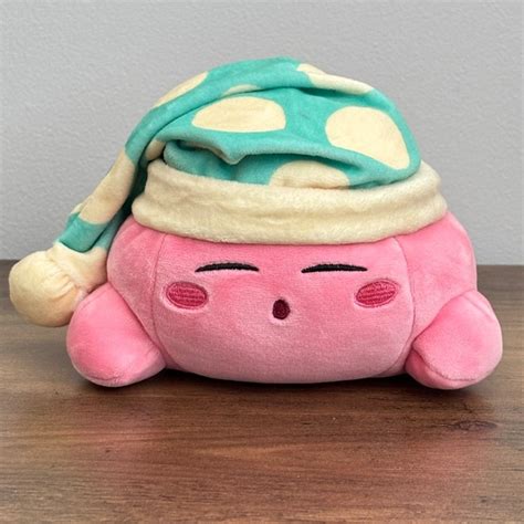 Tomy Toys Nintendo Sleeping Kirby Pink Soft Plush Stuffed Toy 6