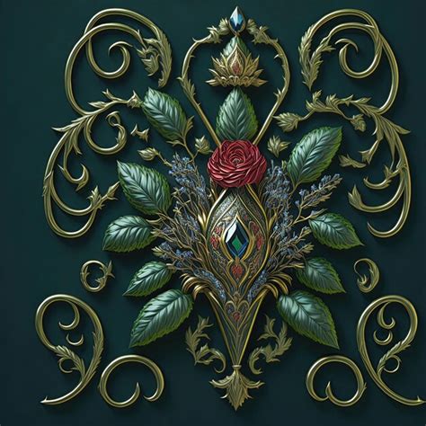 Premium Ai Image Decorative Design Elements Gold Classic Design Jewelry