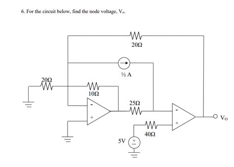 solved 6 for the circuit below find the node voltage vo
