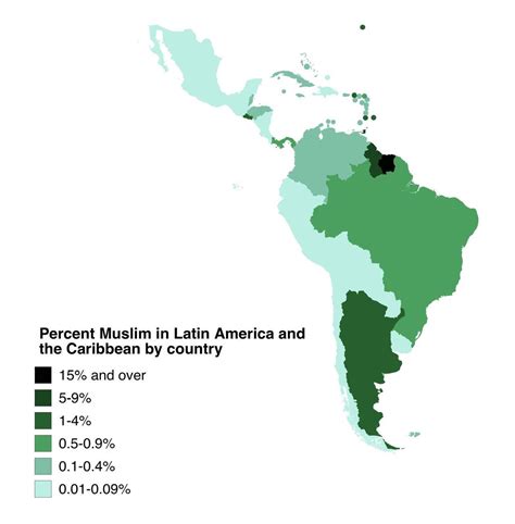 Percent Muslim In Latin America And The Caribbean Maps On The Web