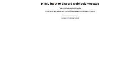 Github Millersartinhtml Input Sent To Discord Webhook Text Entered Here Will Be Sent To