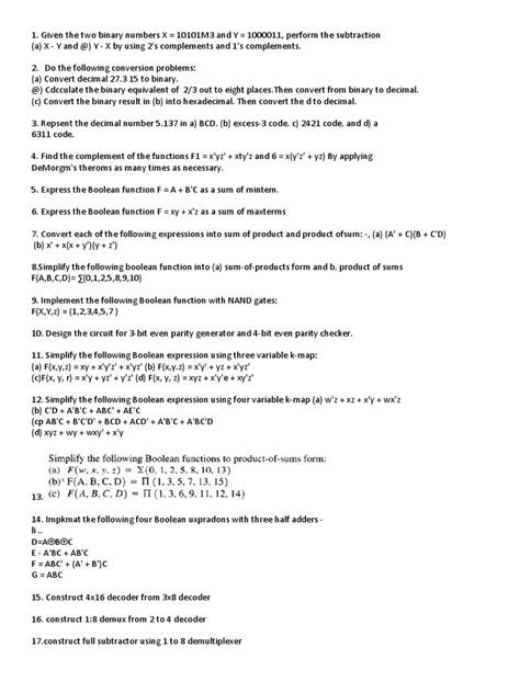 Digital Questions Computer Engineering Electronic Circuits