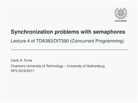 PDF Synchronization Problems With Semaphores Synchronization