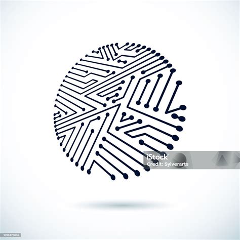 벡터 추상적인 컴퓨터 회로 보드 그림 연결 된 원형 기술 요소 전자 테마 웹 디자인입니다 반도체에 대한 스톡 벡터 아트 및 기타 이미지 Istock