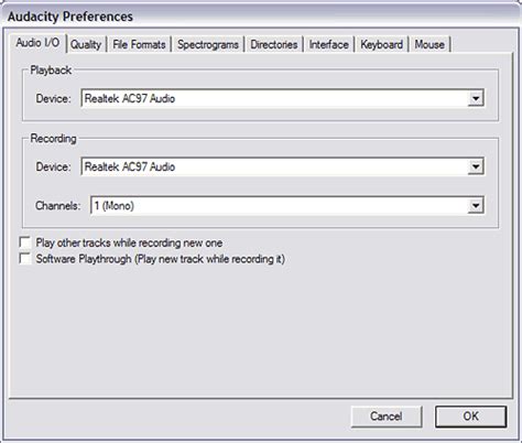 Setting Up To Record In Audacity