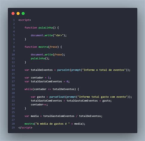 Desafio média de eventos Resposta JavaScript e HTML desenvolva um