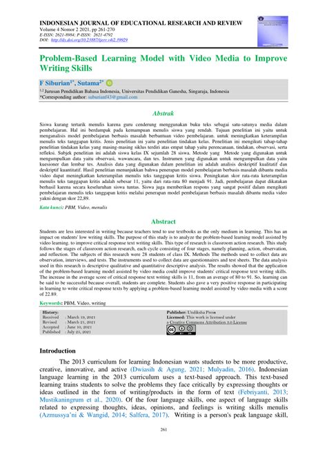 pdf problem based learning model with video media to improve writing