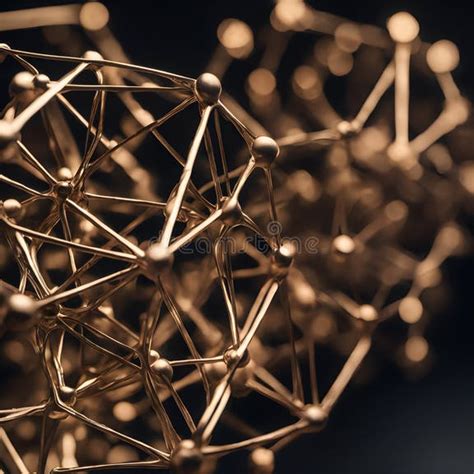 A Close Up View Of A Complex Molecular Or Atomic Model Stock