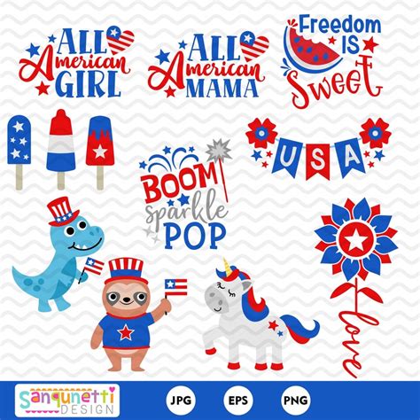 4th Of July Clip Art Etsy