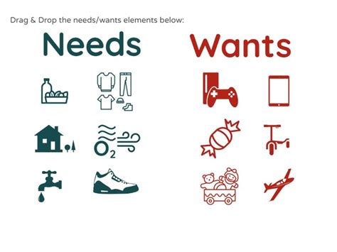 Wants Vs Needs Examples