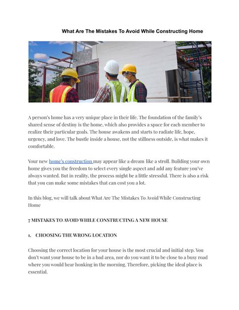 Ppt What Are The Mistakes To Avoid While Constructing Home