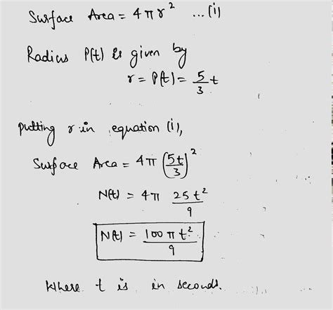 [solved] the surface area s r in square meters of a spherical balloon course hero