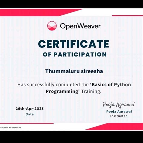 Sireesha Thummaluru On Linkedin Successfully Completed Basics Of Python