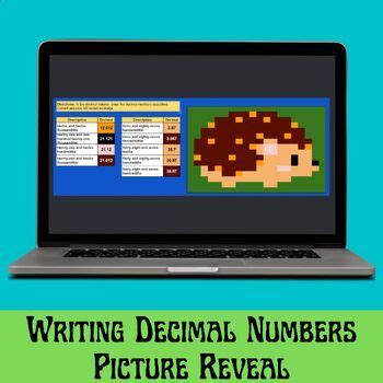 Writing Decimal Numbers Based On Description Picture Reveal TPT