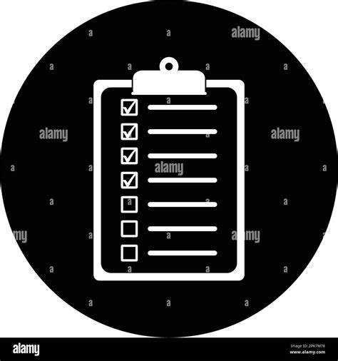 Checklist Icon Rounded Button Style Vector EPS Stock Vector Image