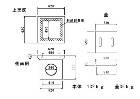 【楽天市場】会所桝 450用 コンクリート蓋付（荷受時リフト等が必要です。）：平野ブロック 楽天市場店