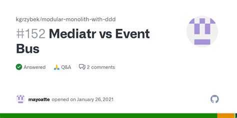 mediatr vs event bus · kgrzybek modular monolith with ddd · discussion 152 · github