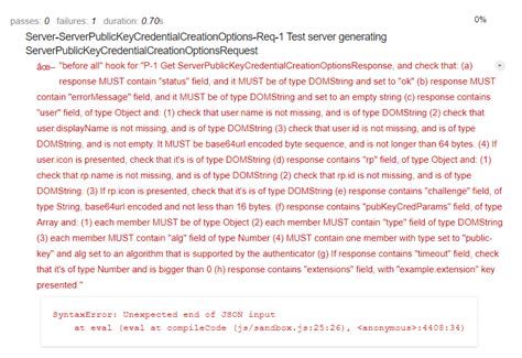 Conformance Tool Server Error · Issue 591 · Fido Alliance Conformance Test Tools Resources · Github