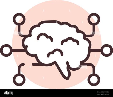 Cyber Security Brain Illustration Vector On White Background Stock