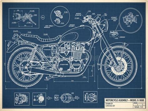 Motorcycle Blueprint Stock Illustration Illustration Of Screenshot