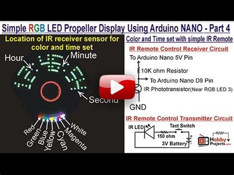 RGB Color Changing Propeller Clock Simple RGB LED Propeller Display Using Arduino Nano Part