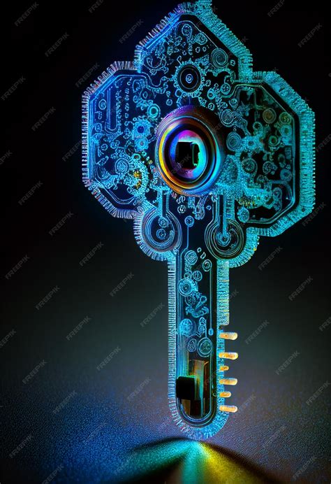Premium Ai Image There Is A Key Shaped Like A Circuit Board With A Keyhole Generative Ai
