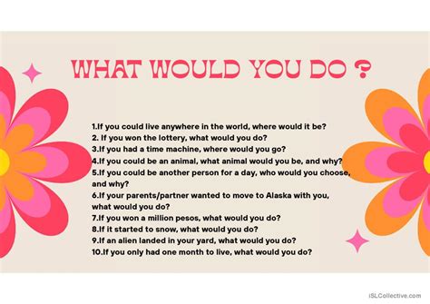 Imaginary Scenarios Second Conditio English Esl Powerpoints