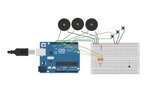 Circuit Design Led Rgb Com Piezo E Botão Tinkercad