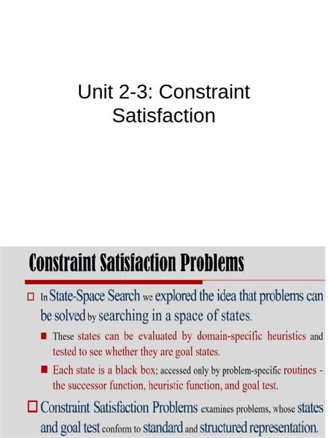 Unit2 3 Constraint Satisfaction Problems Pdf Teaching Methods