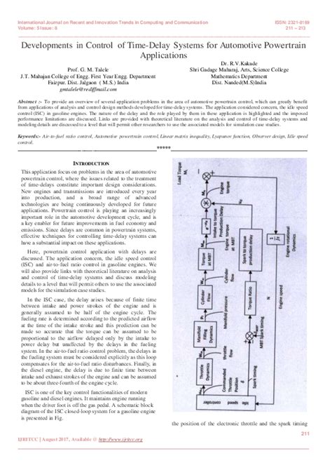pdf developments in control of time delay systems for automotive