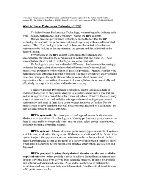 Human Performance Technology Download Free Pdf System