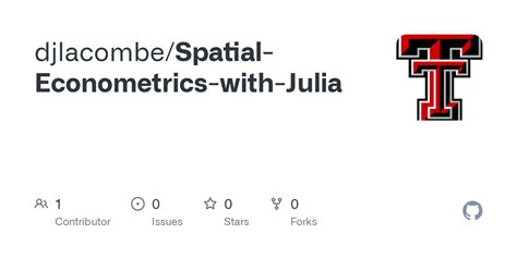 Github Djlacombespatial Econometrics With Julia