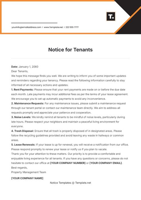 Free Maintenance Notice To Tenant Template To Edit Online