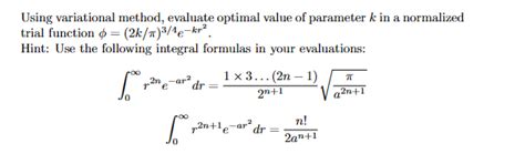 solved using variational method evaluate optimal value of