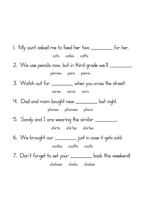 Множественное число в английском языке распечатать упражнения —