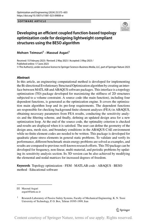 developing an efficient coupled function based topology optimization