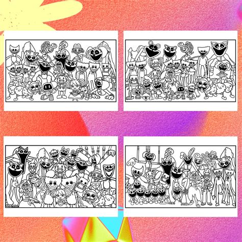 Poppy Playtime 3 Páginas Para Colorear 2 Zip 4 Png Y 4 Pdf Tamaño A4