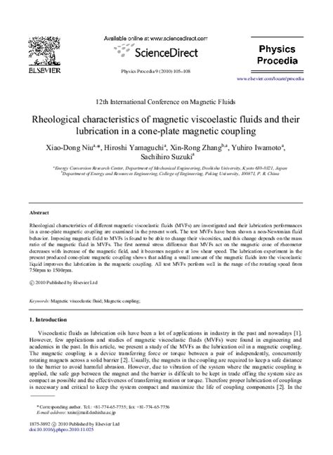 Pdf Rheological Characteristics Of Magnetic Viscoelastic Fluids And
