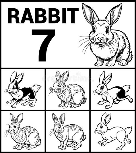 白色背景中的兔轮廓集详细矢量图插图 是自然艺术作品的理想选择 向量例证 插画 包括有 耳朵 最小 321888472